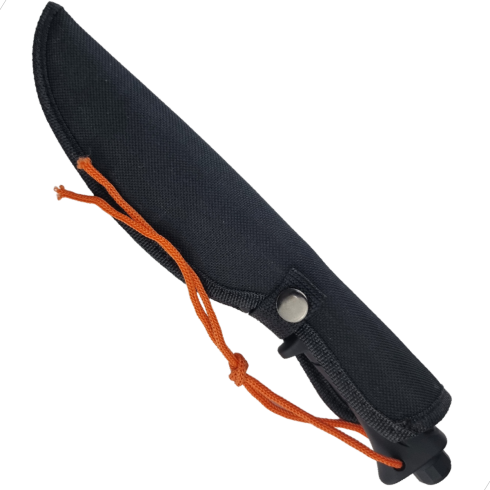 Faca Tática - Preta - Com Paracord E Coldre