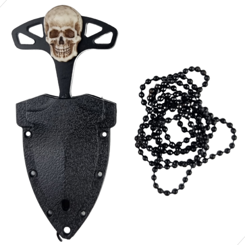 Faca do tipo push dagger desenho de Caveira com cordinha