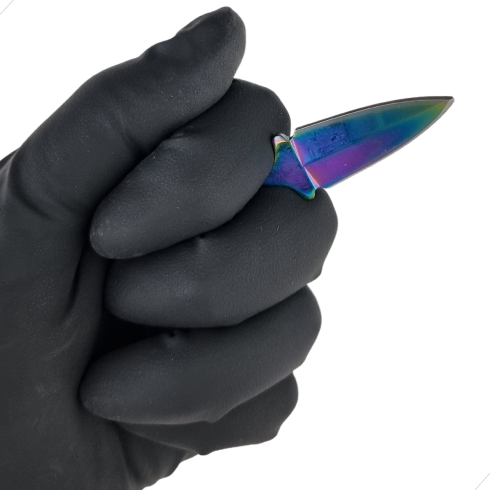 Faca do tipo push dagger cor Fade com cordinha
