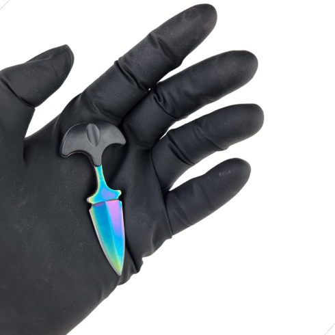 Faca do tipo push dagger cor Fade com cordinha
