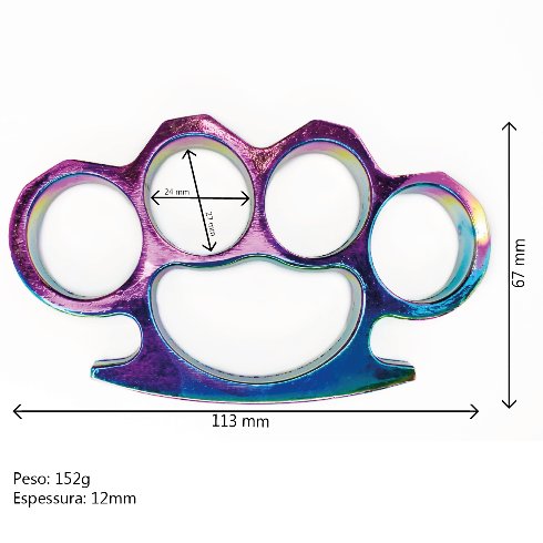 Soco Inglês em Aço Fade - Rainbow
